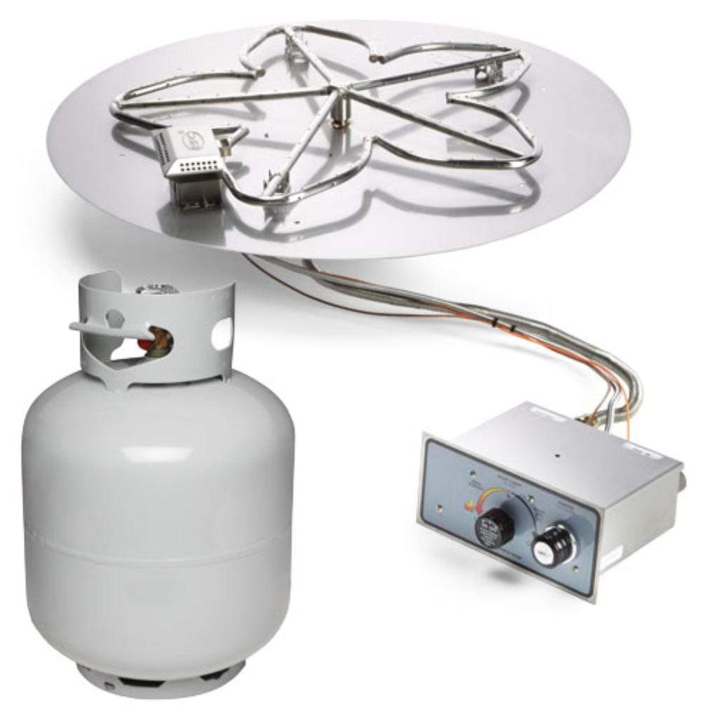 Hpc Round Flat Pan Push Button Flame Sensing Ignition Fire Pit Inser