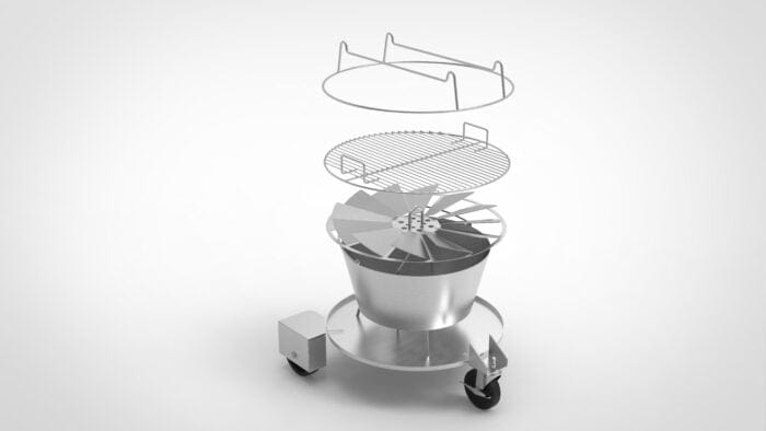 HPC Fire Vortex Drum Smoker with Dual Rack & Stainless Steel Body